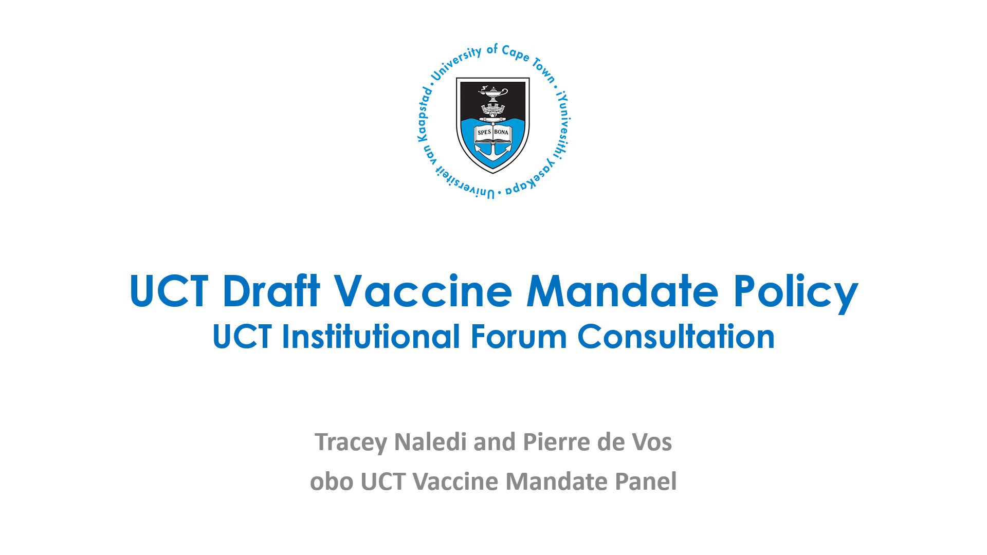 Staff Assembly – vaccine mandate engagement | UCT News